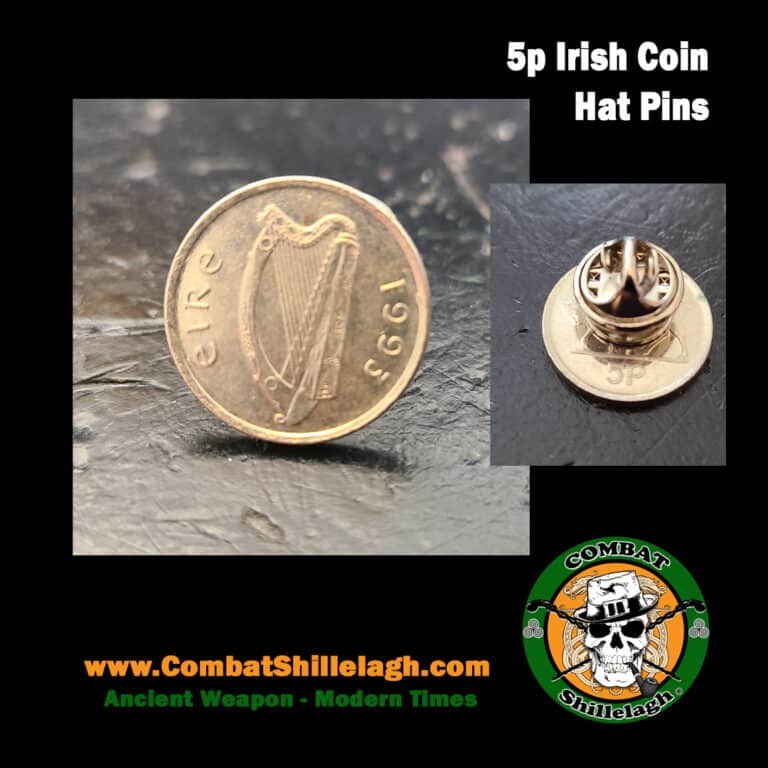 Ireland 5p Coin Pin - Combat Shillelagh