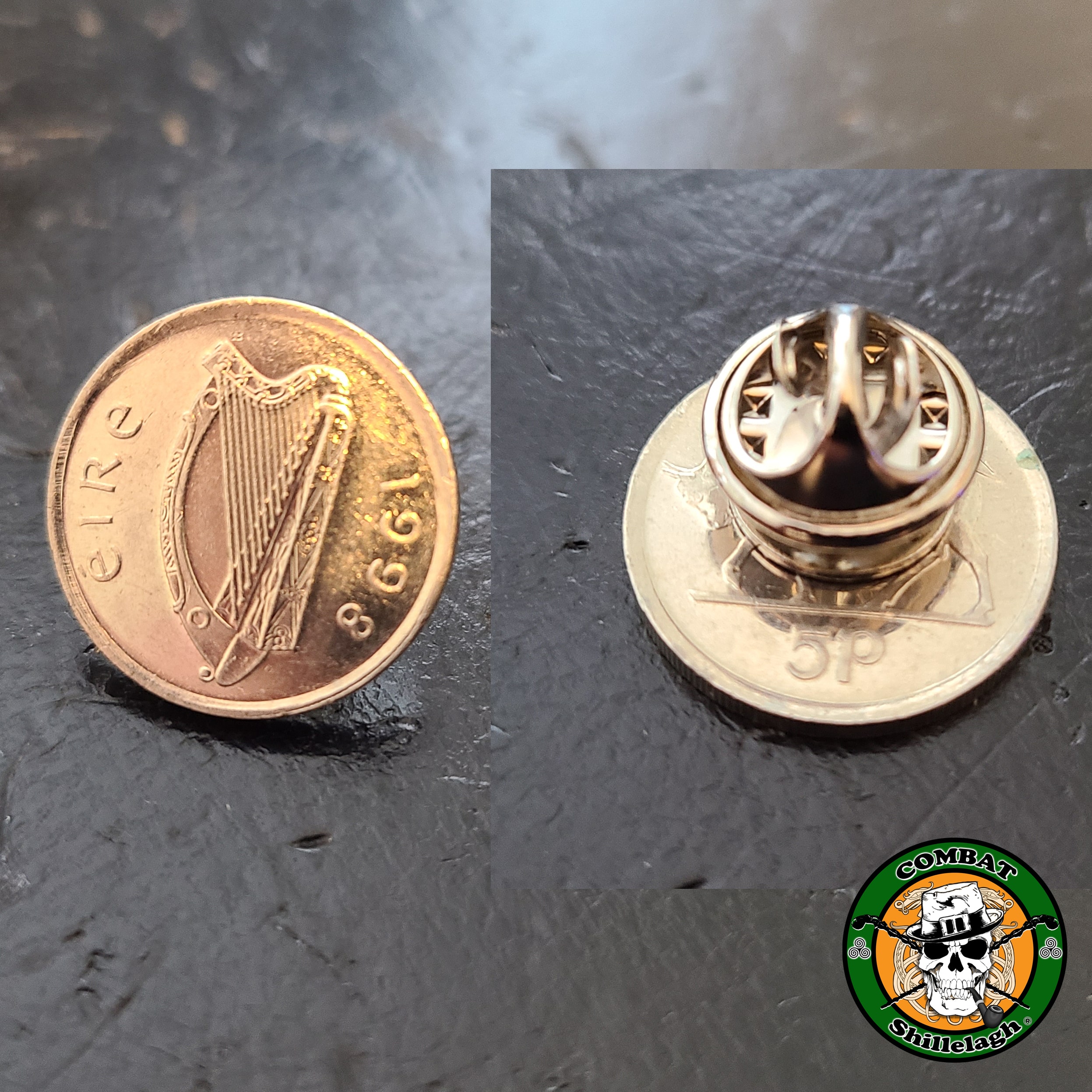 Ireland 5p Coin Pin - Combat Shillelagh