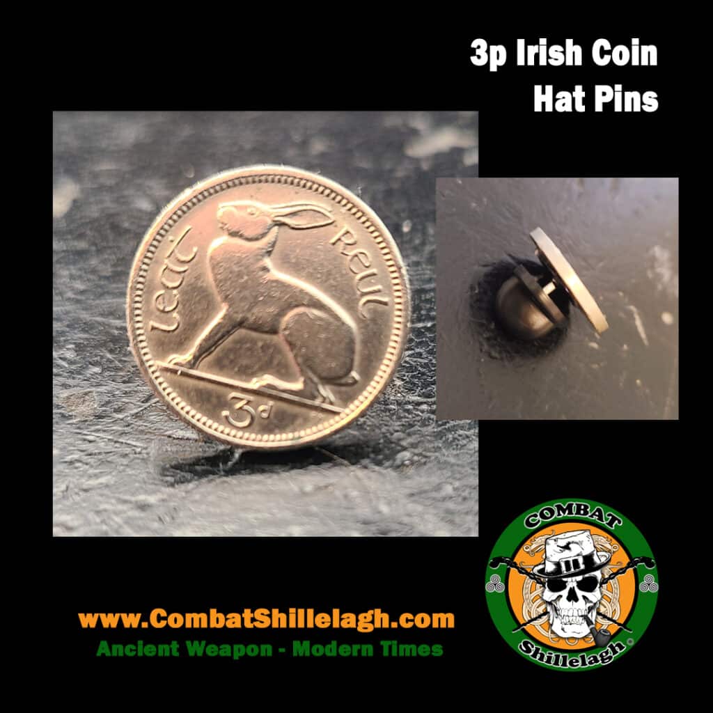 Ireland Hare 3p Coin Pin - Combat Shillelagh