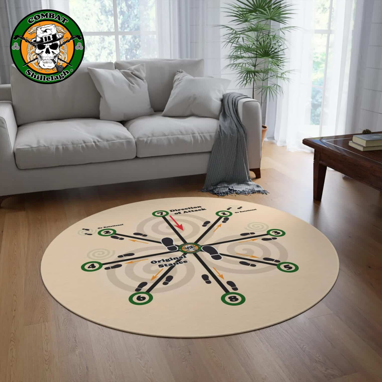 Footwork Diagram Rug - Combat Shillelagh